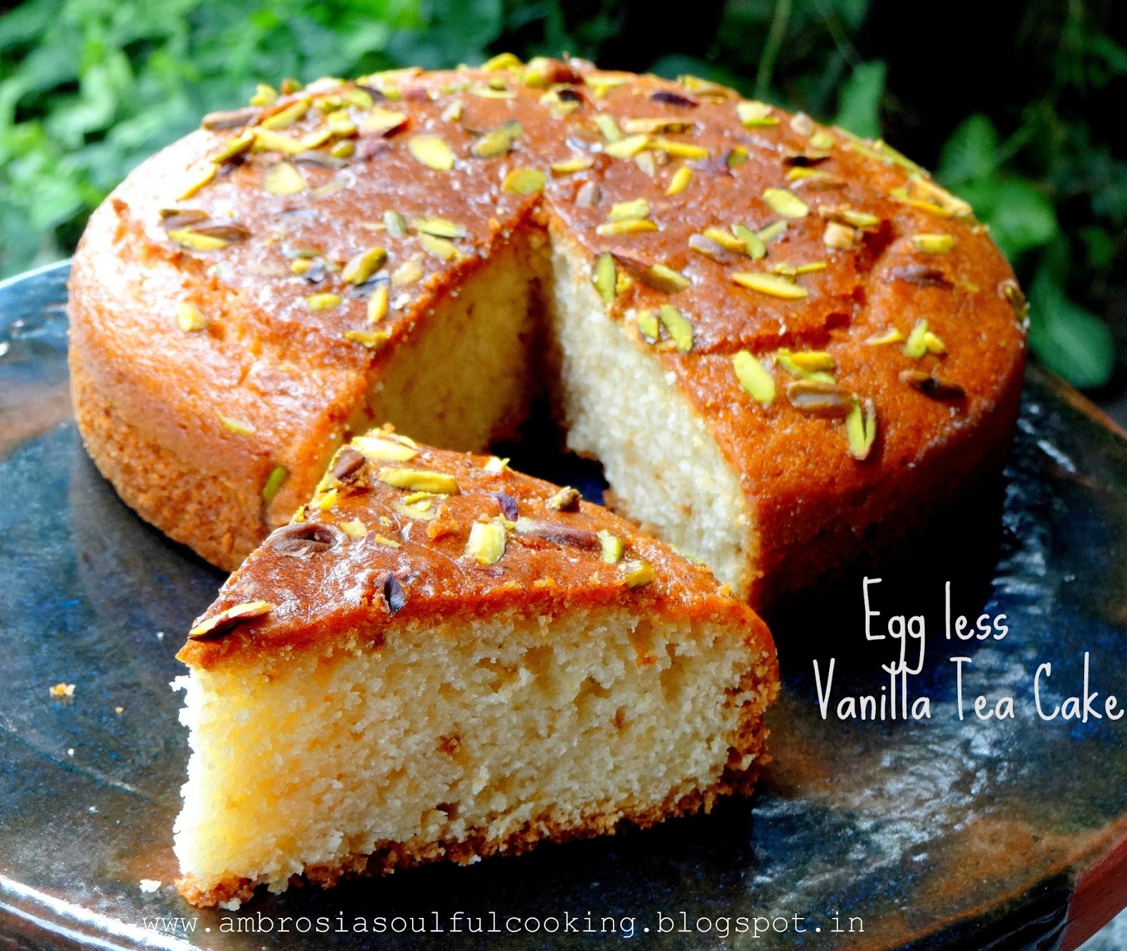 Egg less Vanilla Tea Cake | Butter free Cake | Ambrosia
