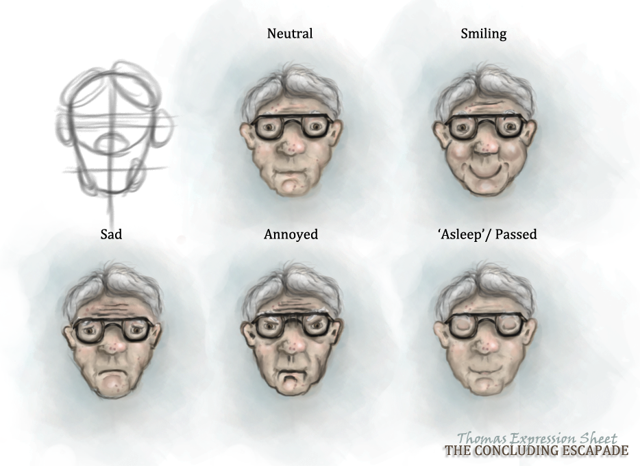 Emma Foster CGA&A: Characters: 'Thomas' Expression & Character Sheets