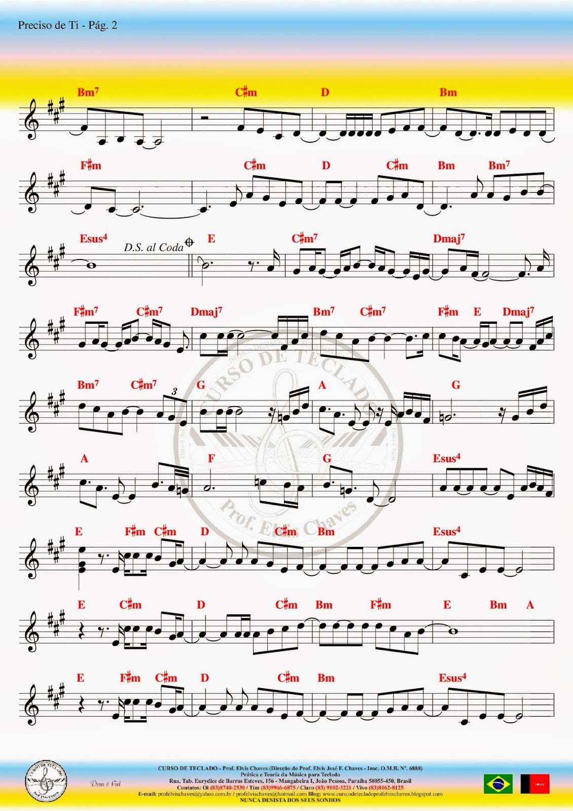 🎼 Partituras 🎶 Score 🎹 Sheet Music: PARTITURA - Preciso de Ti (Diante ...