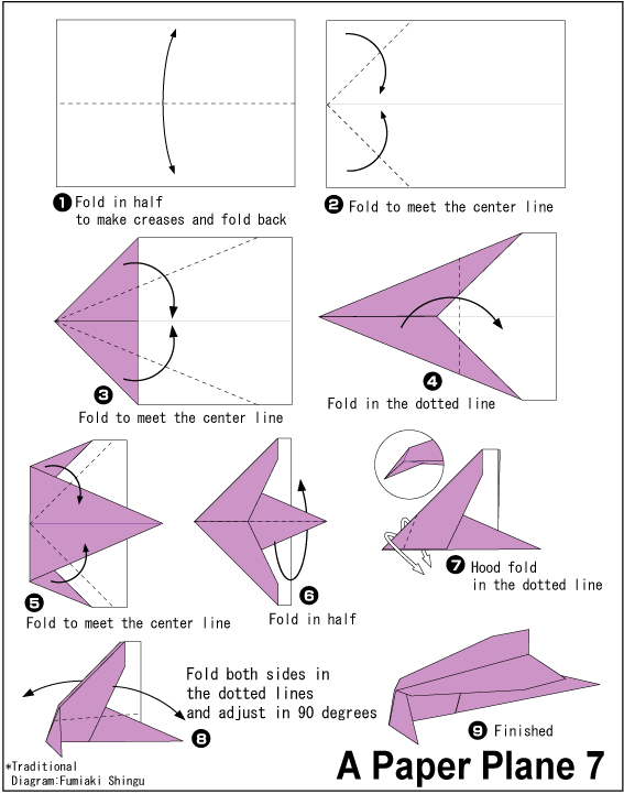 Paper Plane 7 - Easy Origami instructions For Kids