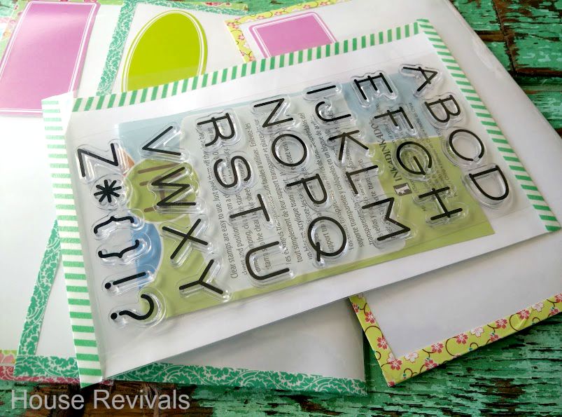 I added dollar store labels to the back of each stamp storage envelope.