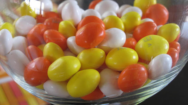 Red Couch Recipes: Candy Corn Craze Tablescape