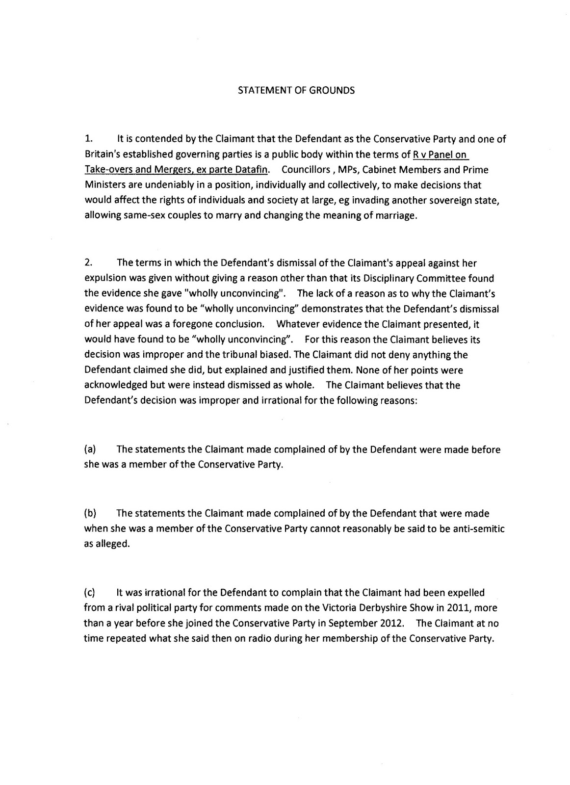 The Voice of Reason: The Conservative Party has filed its defence to my ...