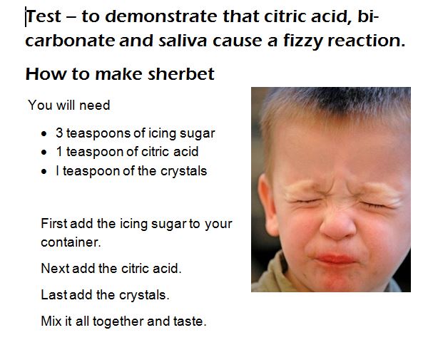 Mrs. Whillier's Wonder kids!: Rock crystals and sherbet