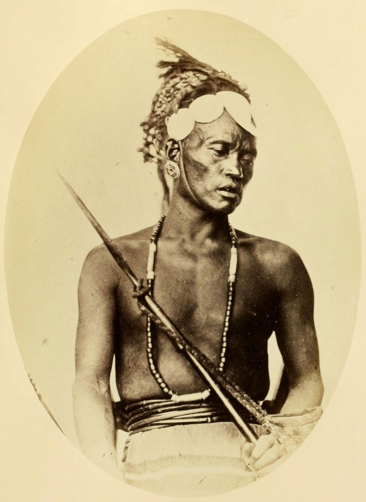 Rengma Naga, Marauding Hill Tribe - Assam c1860's - Old Indian Photos