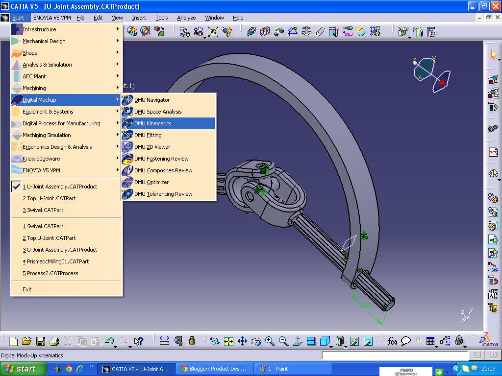 Product Design Engineering: DMU Kinematics in CATIA