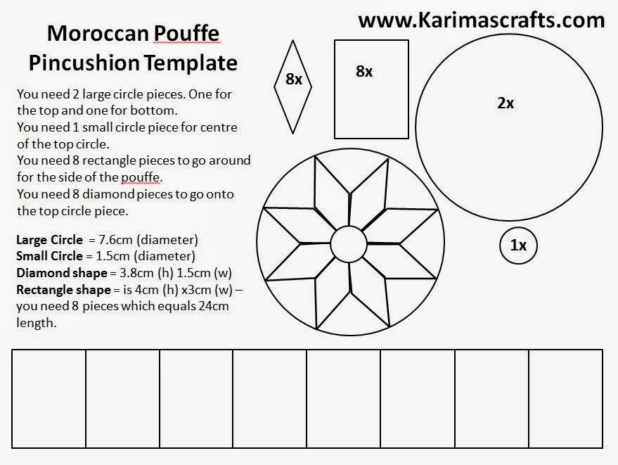 Karima's Crafts: Moroccan Pouffe Pincushion Tutorial