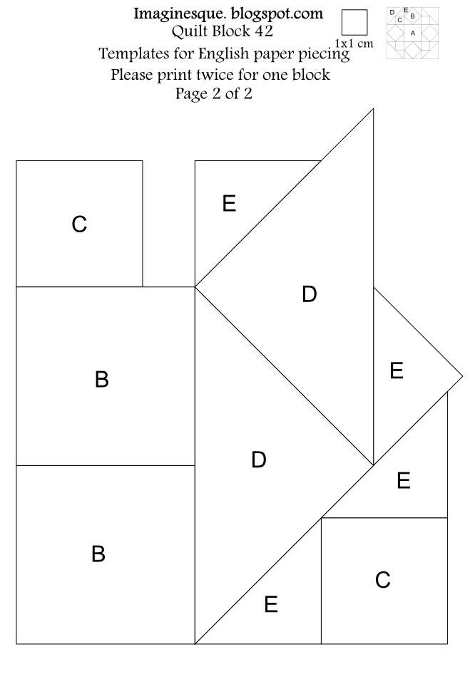 Imaginesque: Quilt Block 42, Pattern&Templates