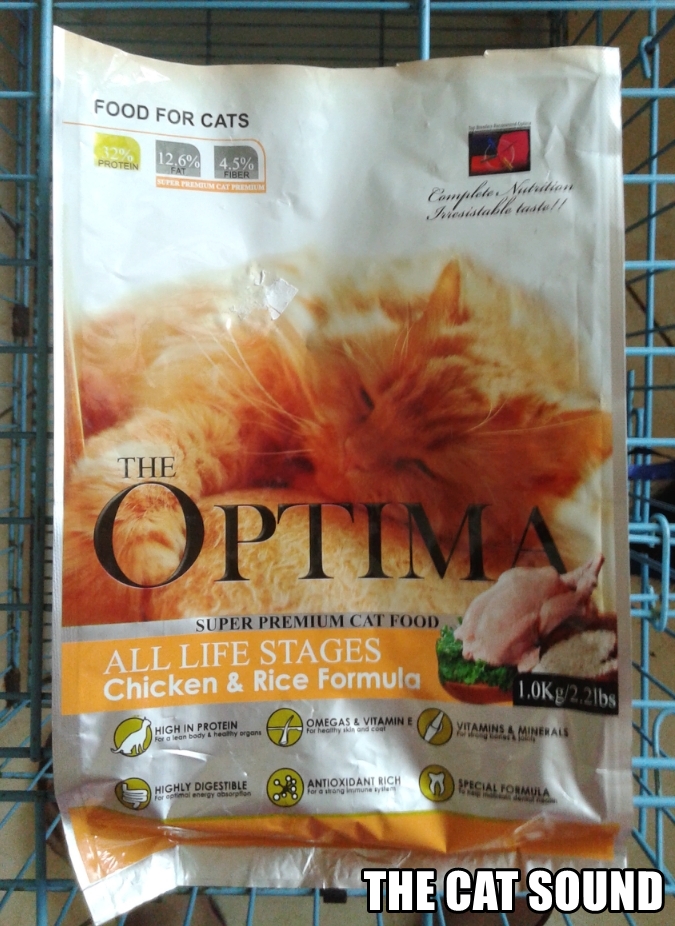 The Cat Sound: Review Makanan Kucing: Optima Chicken & Rice Dry Food