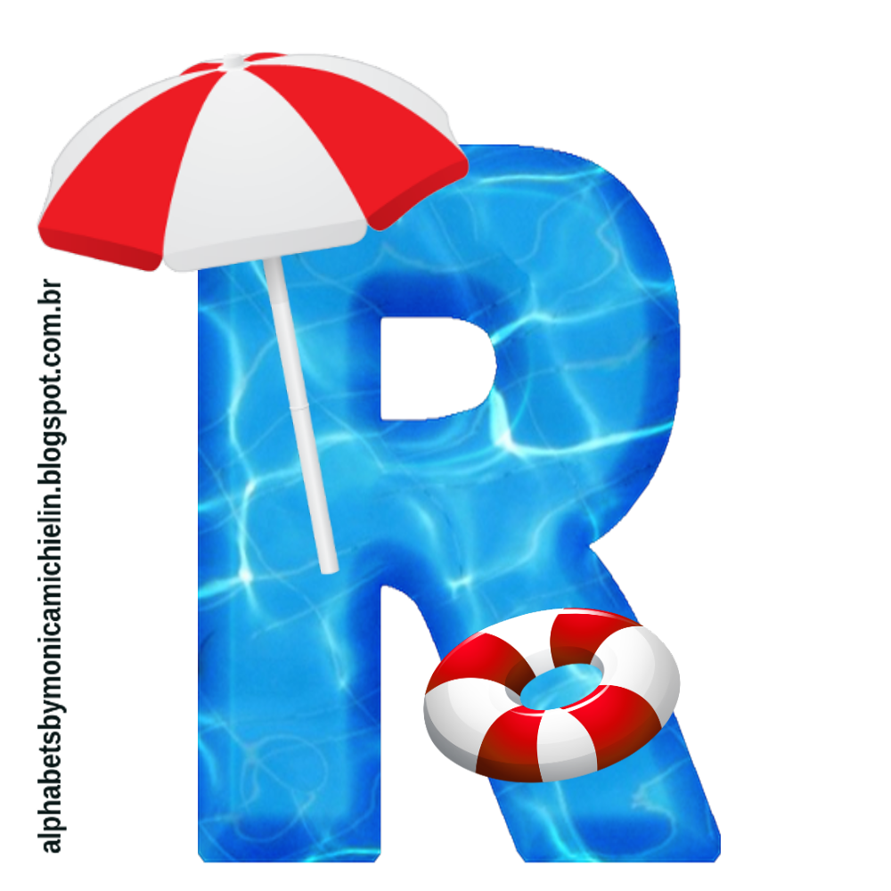 Monica Michielin Alphabets: PISCINA COM GUARDA-SOL E BÓIA ALFABETO ...