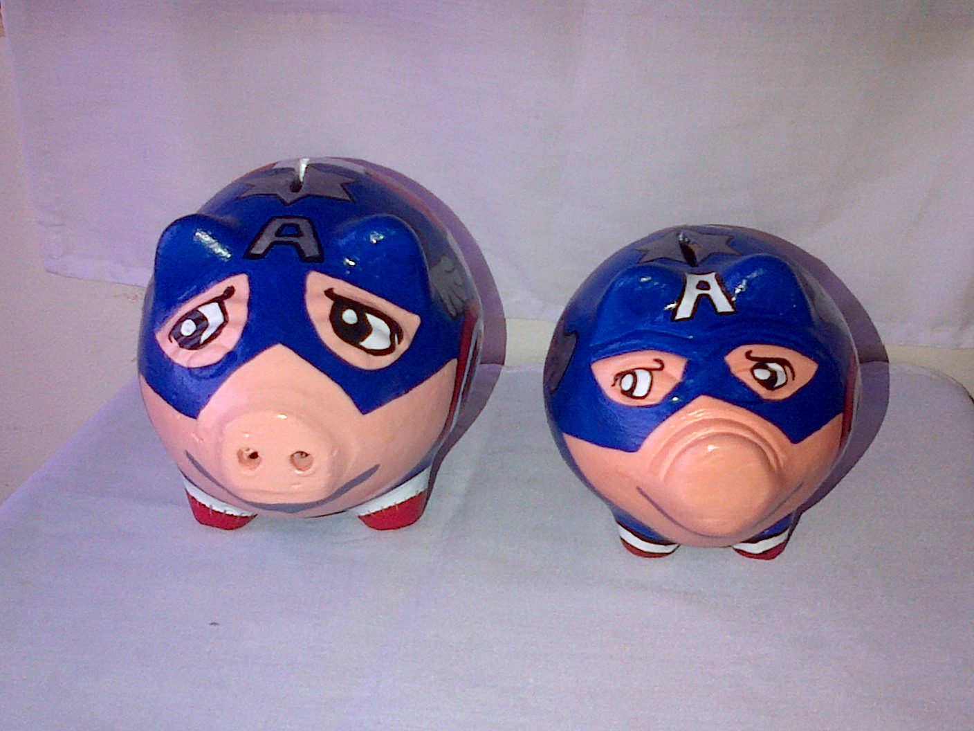 Mega-Marranos Superheroes (Papás e Hijos) - Mega Marranos pintados