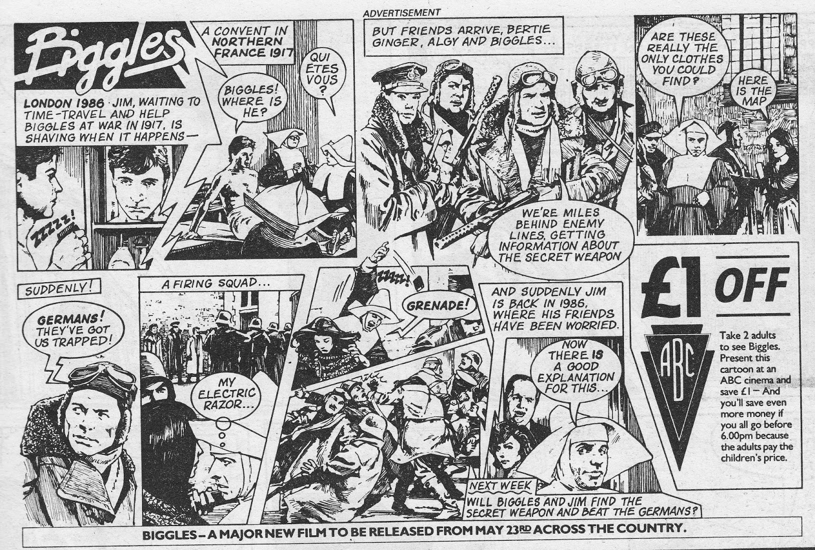 STARLOGGED - GEEK MEDIA AGAIN: 1986: BIGGLES MOVIE PROMO-STRIP - PART FOUR