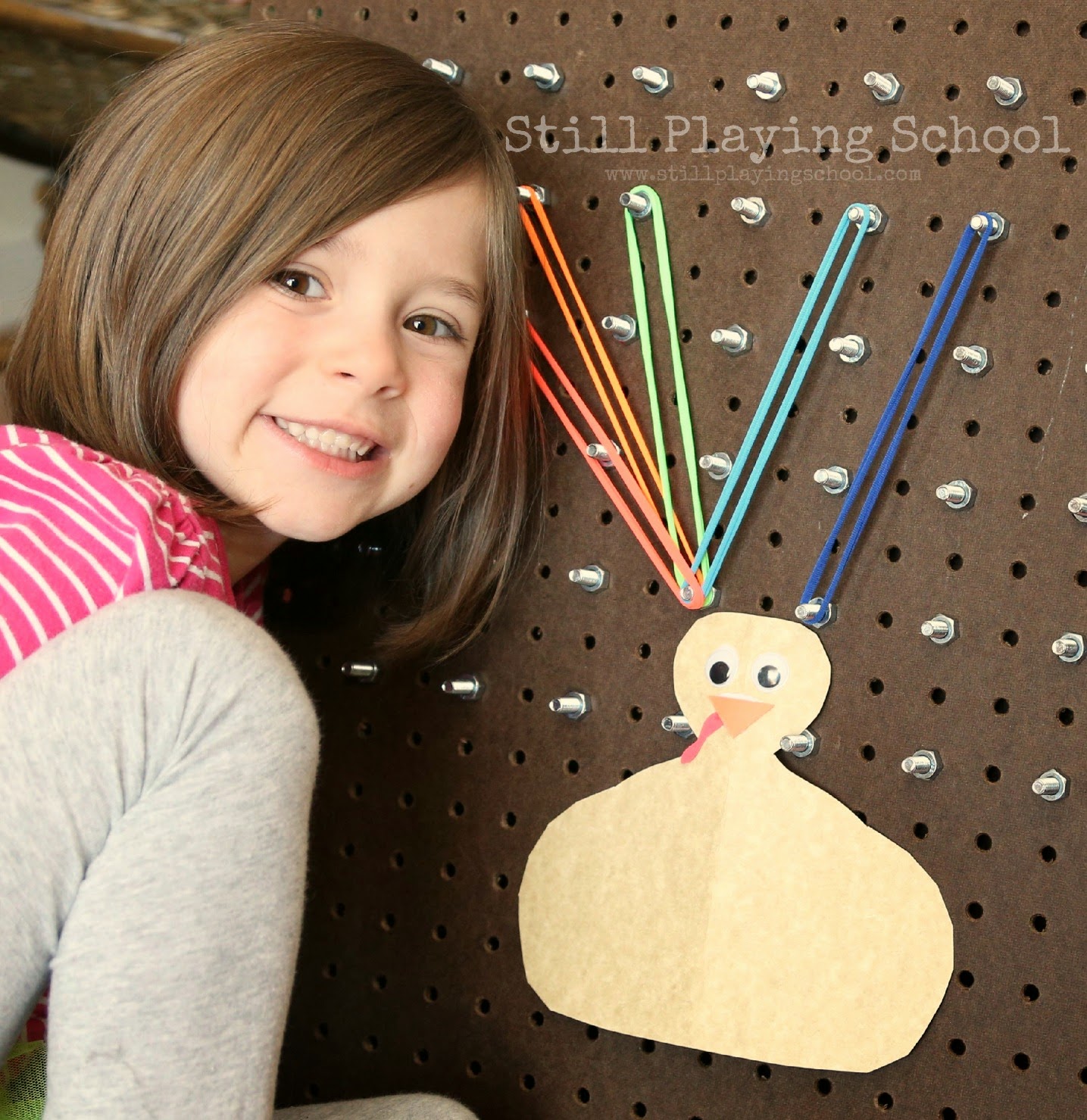 Thanksgiving Turkey Geoboard | Still Playing School