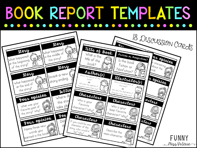 Funny Miss Valérie: Book Report Templates