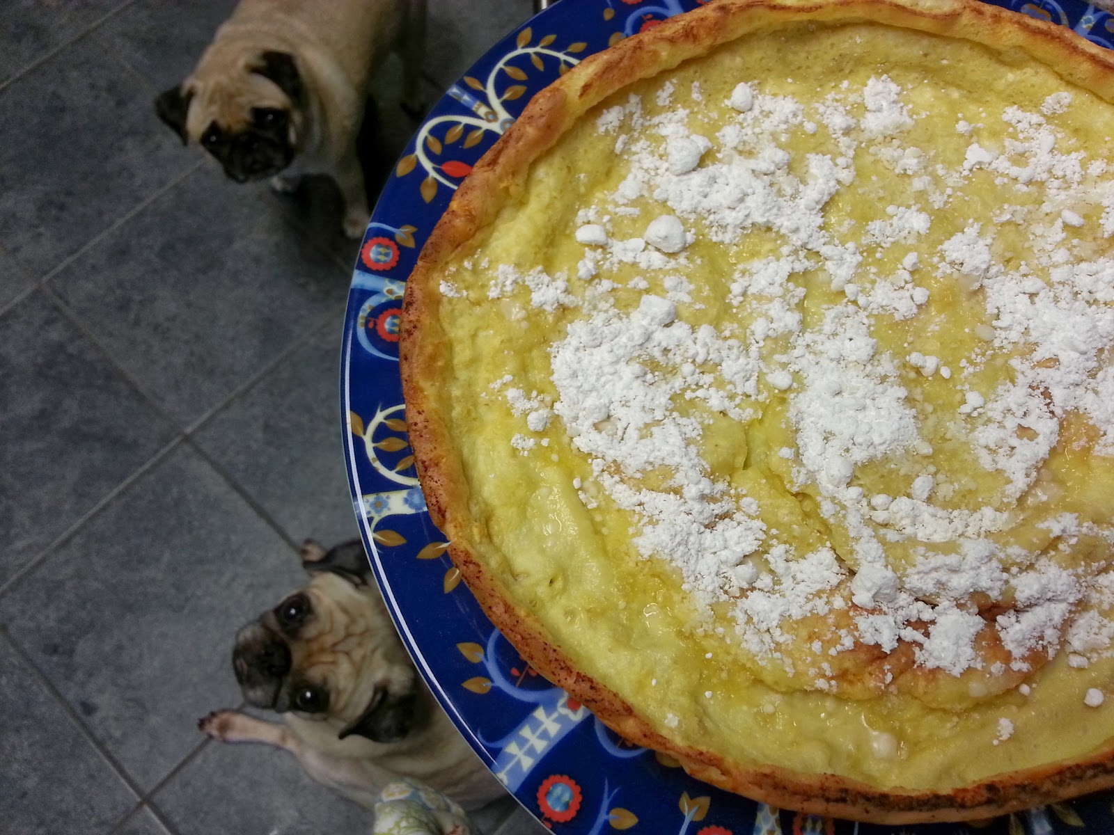 Grubbin' Pugs: Ginormous Pancake aka Dutch Baby Pancake