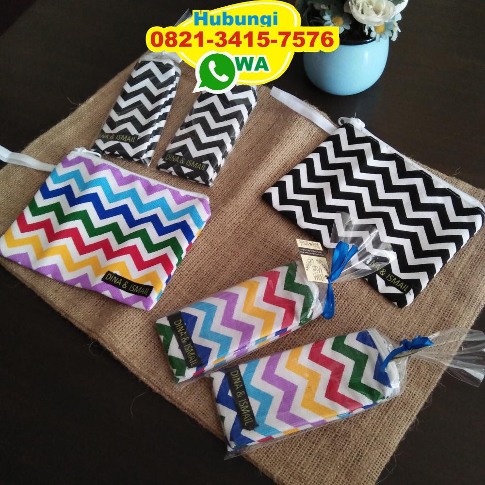 Souvenir Dompet Pouch Wanita Kanvas Motif | Souvenir Pernikahan