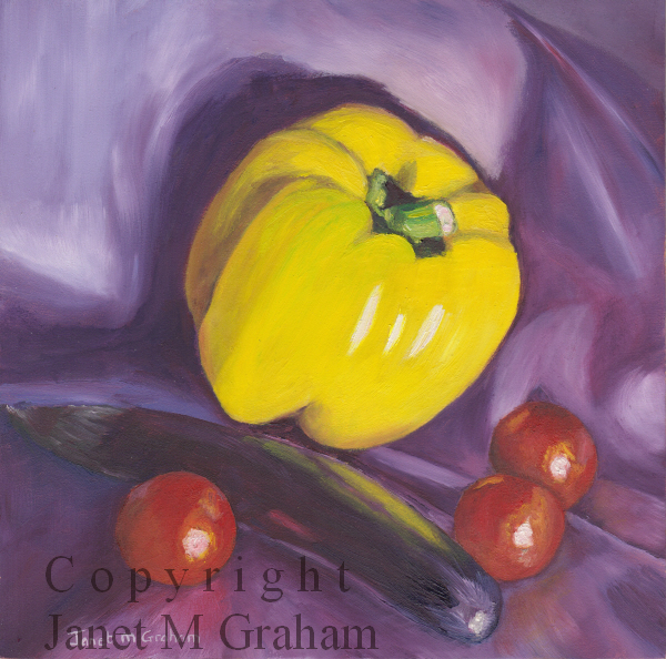Janet M Graham's Painting Blog: Vegetable Still Life 1 in oils