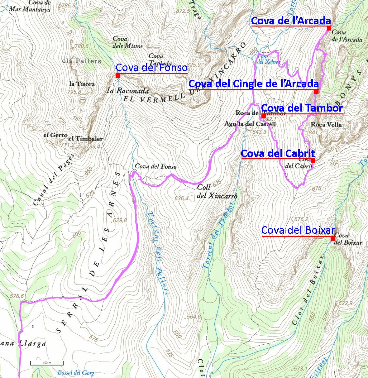 Catalunya Subterrània: Cavitats del torrent de les Grutes - torrent del ...