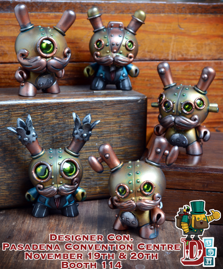 Custom Dunnys & Mechtorian Pins by Doktor A for #DesignerCon (Booth #114)