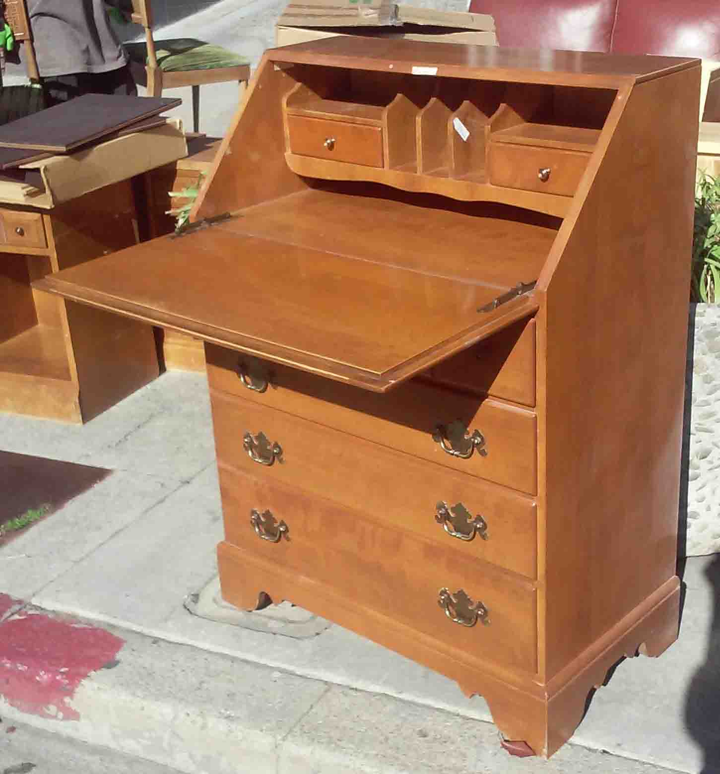 UHURU FURNITURE & COLLECTIBLES: SOLD Maple Secretary Desk - $75