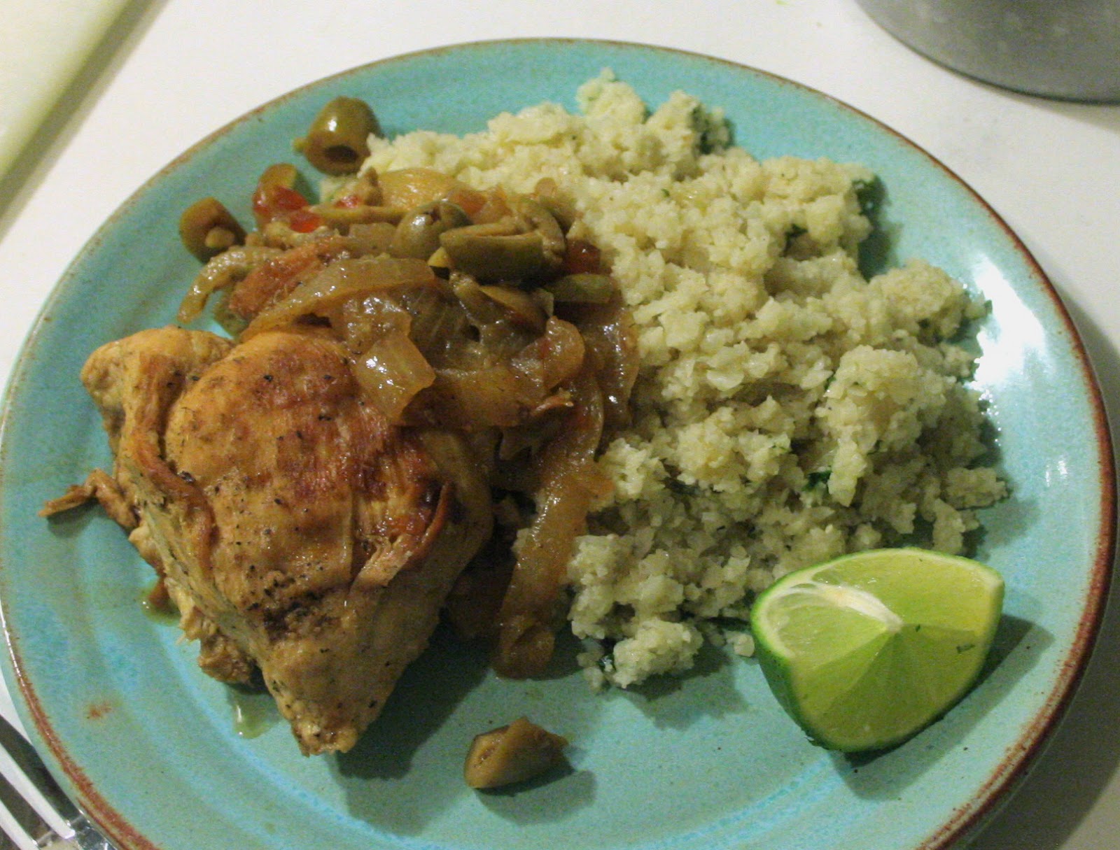 A Starch Free Cookbook: Pollo Borracho and Cilantro Lime Cauliflower Rice
