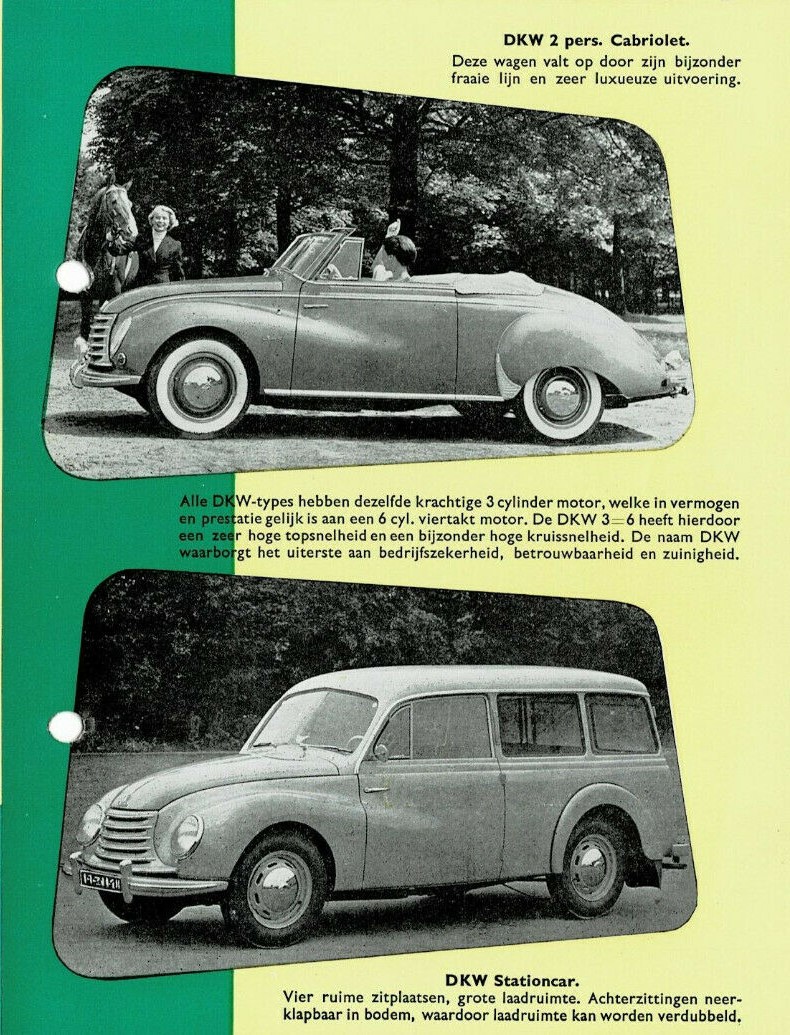 DKW Auto-Union Project: 1954 DKW F91 Dutch Brochure