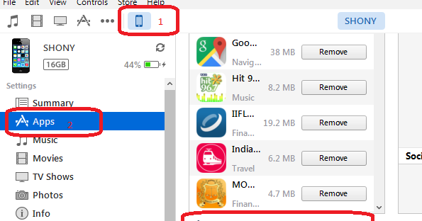 How to Sync Applications in iPhone with iTunes 12 (12.1.1.4)