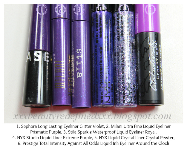 BeautyRedefined by Pang: Purple Pencil Liners and Liquid Liners - Swatches