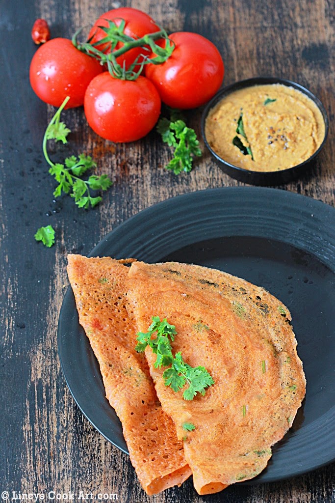 Instant Tomato Dosa ~ Lincy's Cook Art
