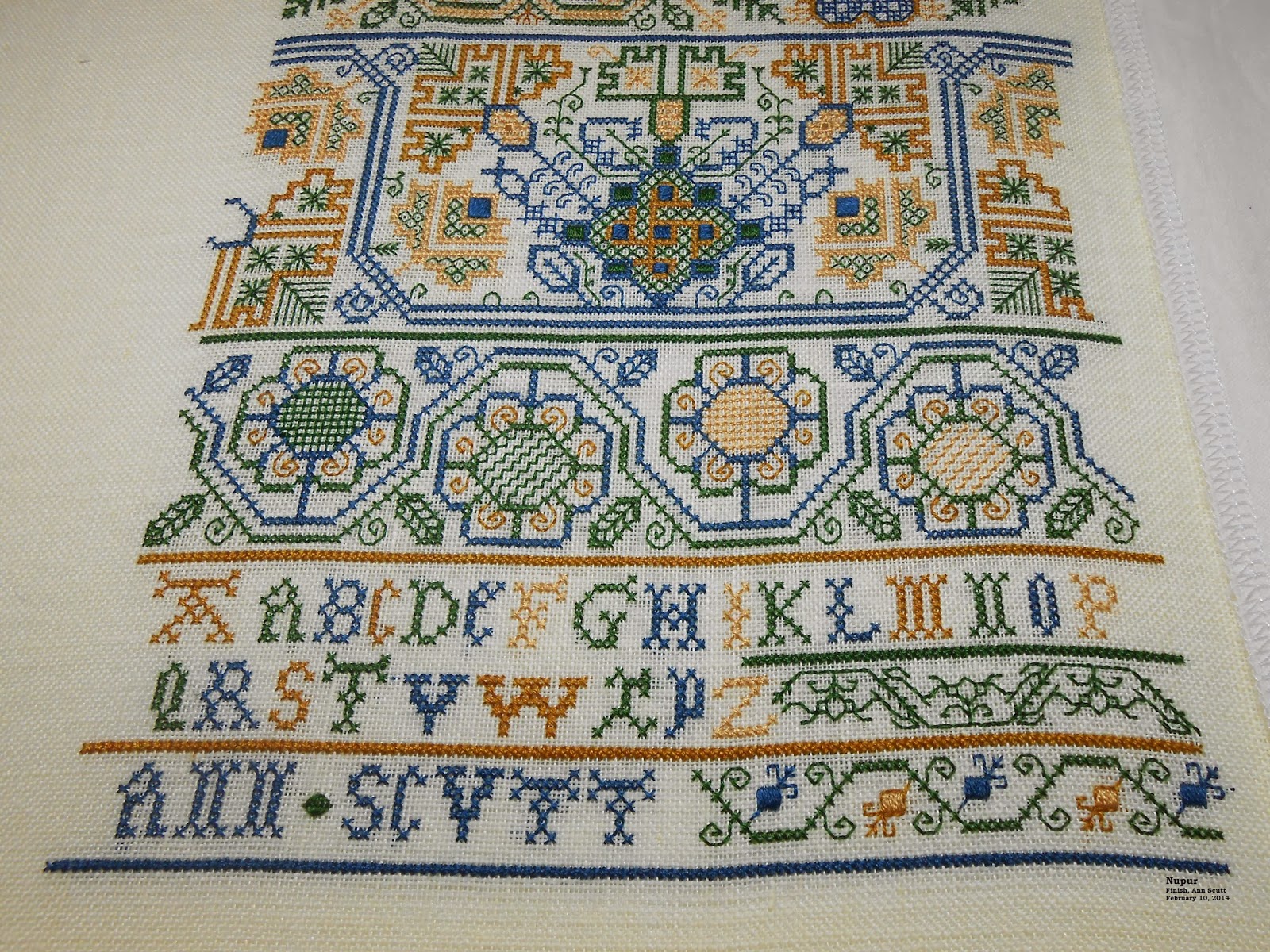 The Song of my Needle : Ann Scutt - Day 12 Completed the sampler