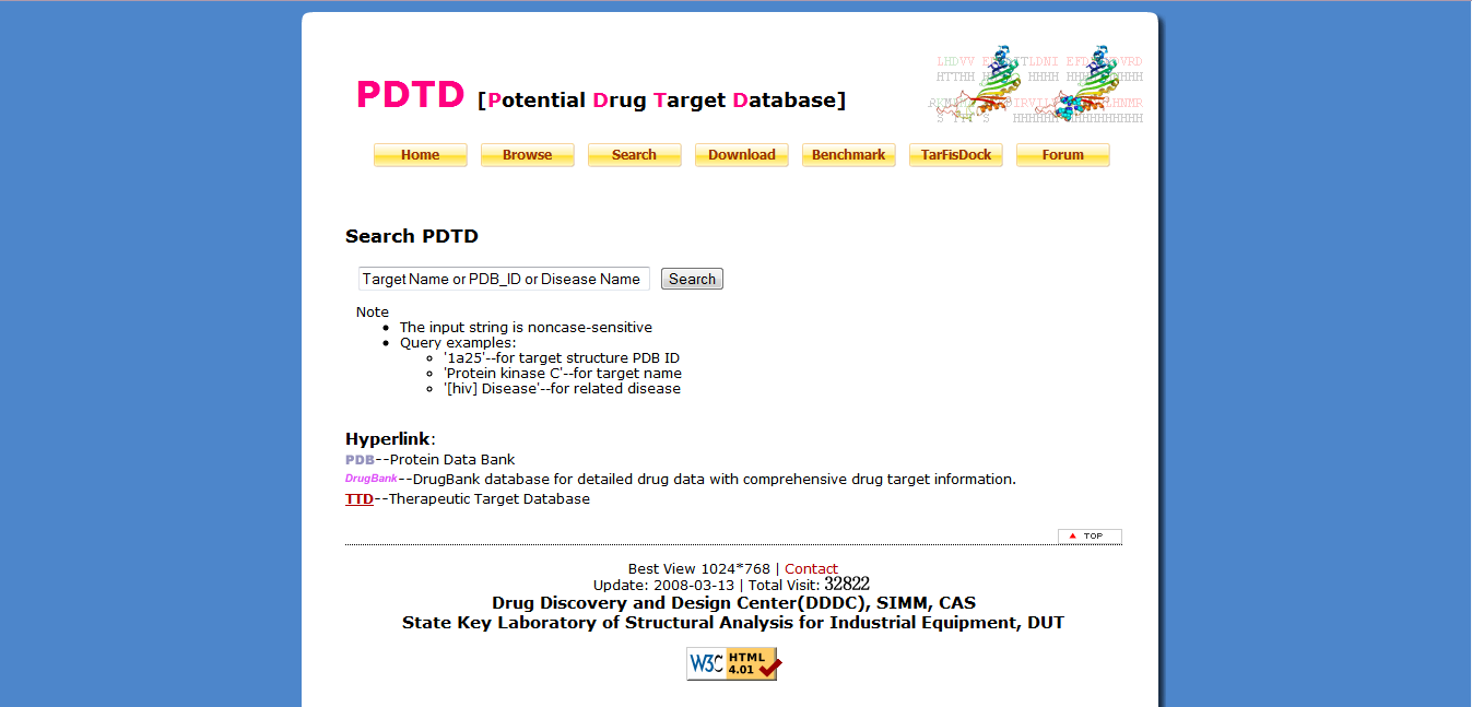 Pharma Of FAME!!: PDTD (Potential Drug Target Database)