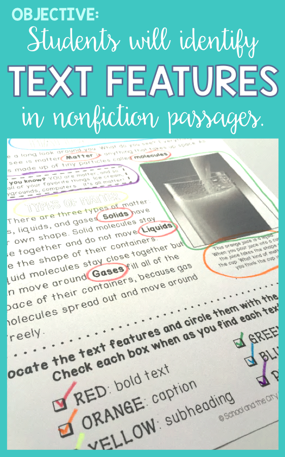 Teaching Text Features | School and the City