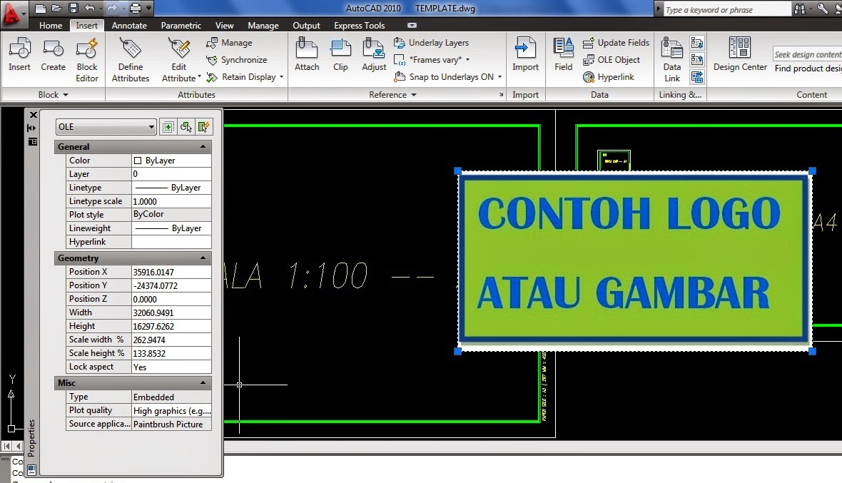 Tutorial : Cara Memasukkan LOGO atau FOTO ke dalam AutoCAD 2010