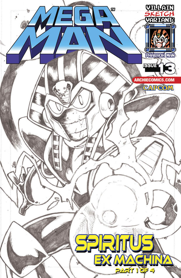 Rockman Corner: Pharaoh Man Menaces MM #13's Variant Cover