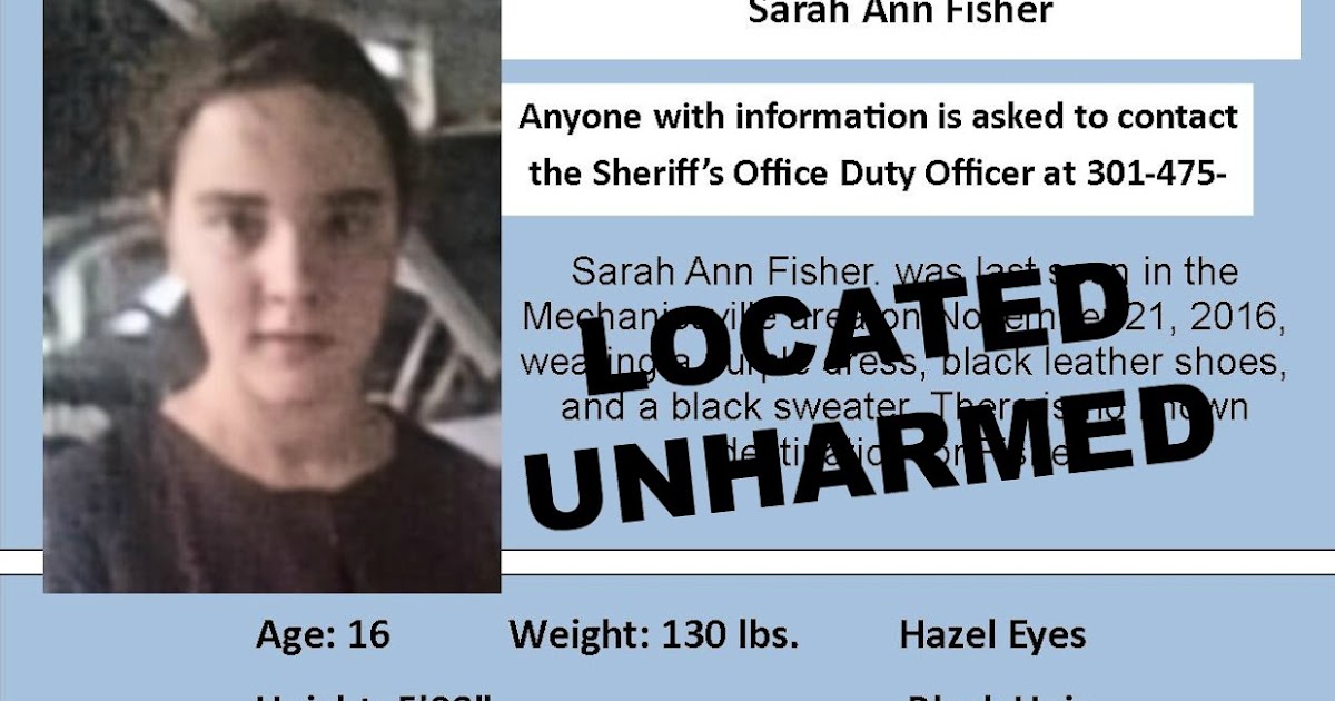 St. Mary's County Sheriff's Office - News: Missing Person, Sarah Fisher ...