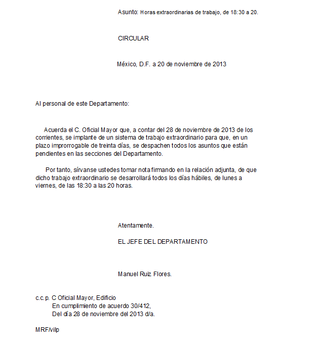 VALERIA LOYA PRIETO - CBTIS117: G-17 Circular de oficina pública con ...