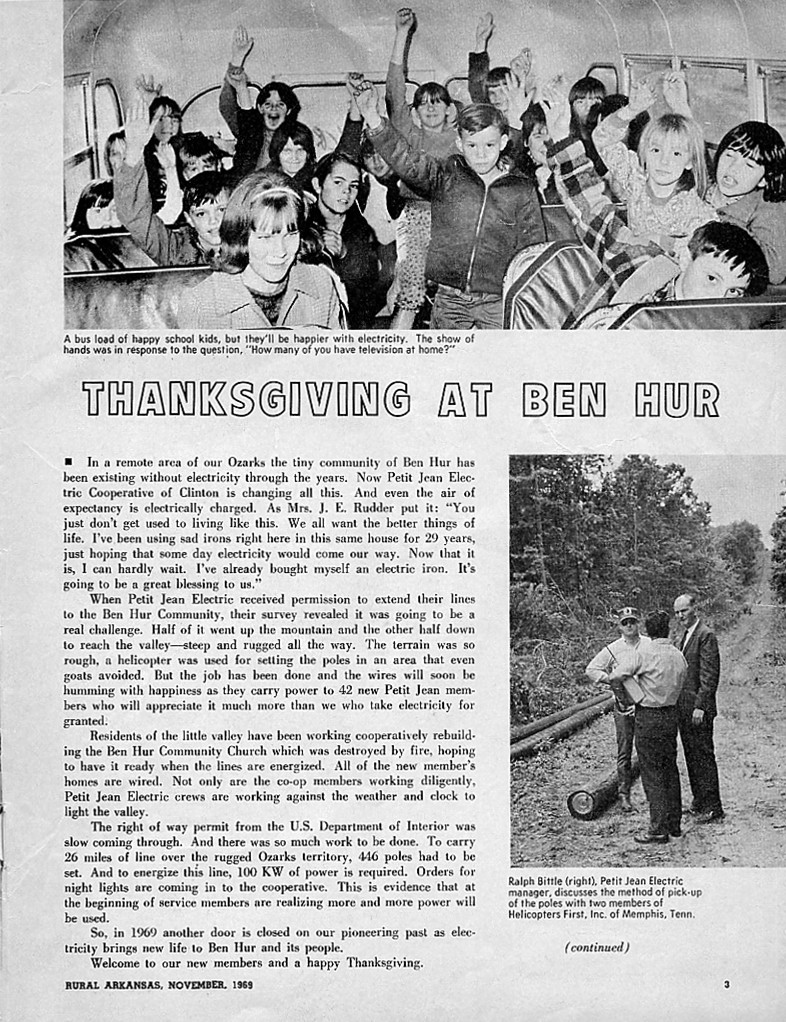 3 Sisters Family History: Ben Hur, AR Gets Electricity 1969