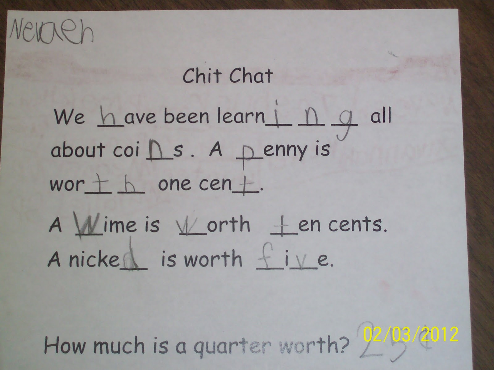 Mrs. Straight's Kindergarten Korner: Chit Chat