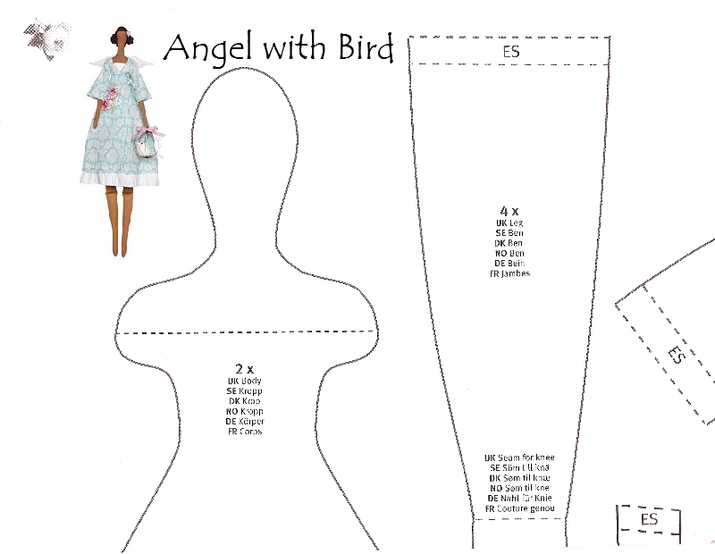 Artesanato e Cia : Tilda Angel With Bird - moldes