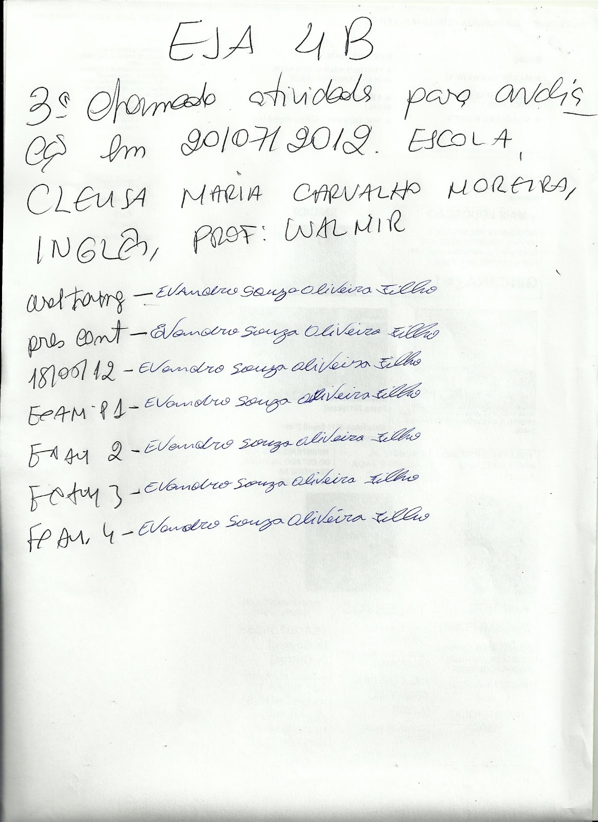 PROFESSOR WALMIR BAHIA - ENGLISH 3: junho 2012