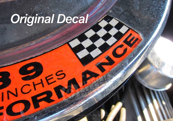 Virginia Classic Mustang Blog: 289 HiPo Air Cleaner Decal - Brand New ...