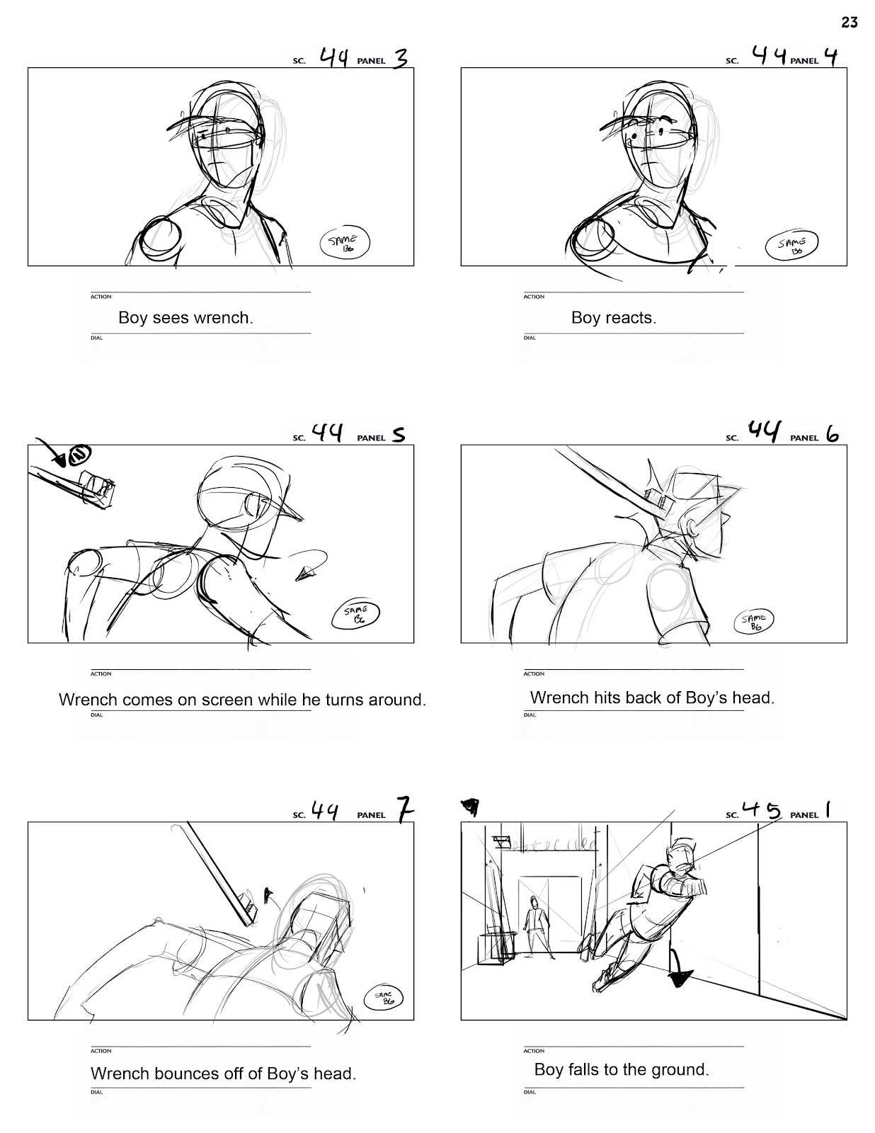 Amanda Becker's Portfolio: Hand to Hand Combat Storyboard