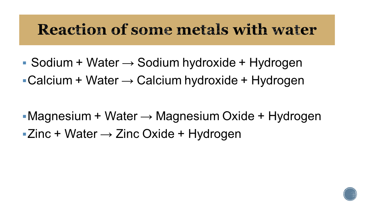 Grade 9: CHAPTER 3 METAL SEMESTER1