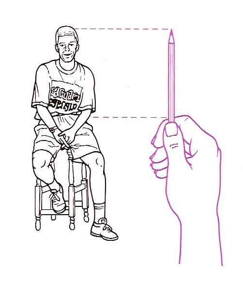 Drawing, Whickham, Gateshead: Sight measuring the human figure
