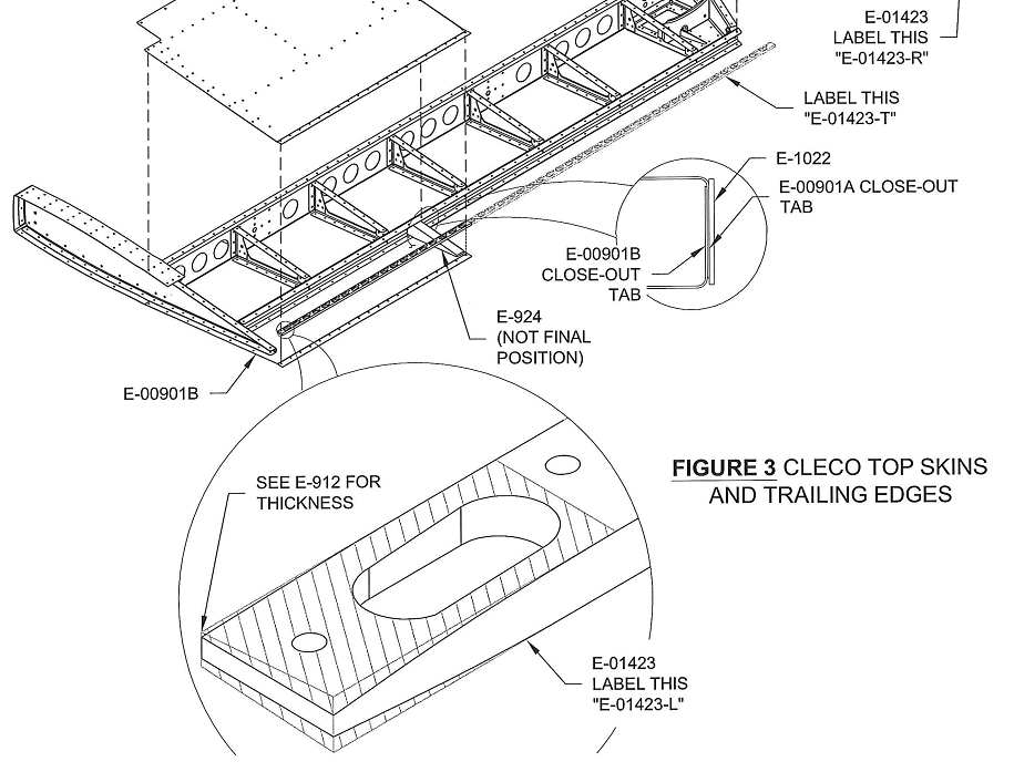 E's Van's RV-14A: Empennage: Elevators. Outboard trailing edges tapered.