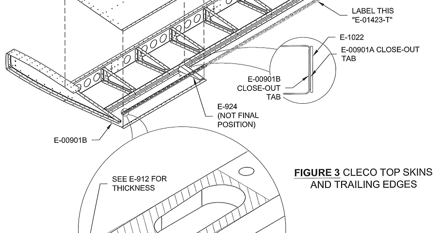 E's Van's RV-14A: Empennage: Elevators. Outboard trailing edges tapered.