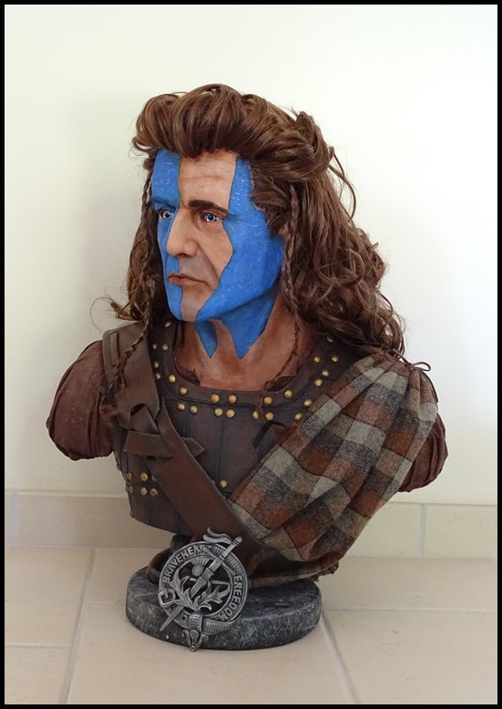 NIMAJNEB SCULPTURE: William Wallace Braveheart Lifesize buste
