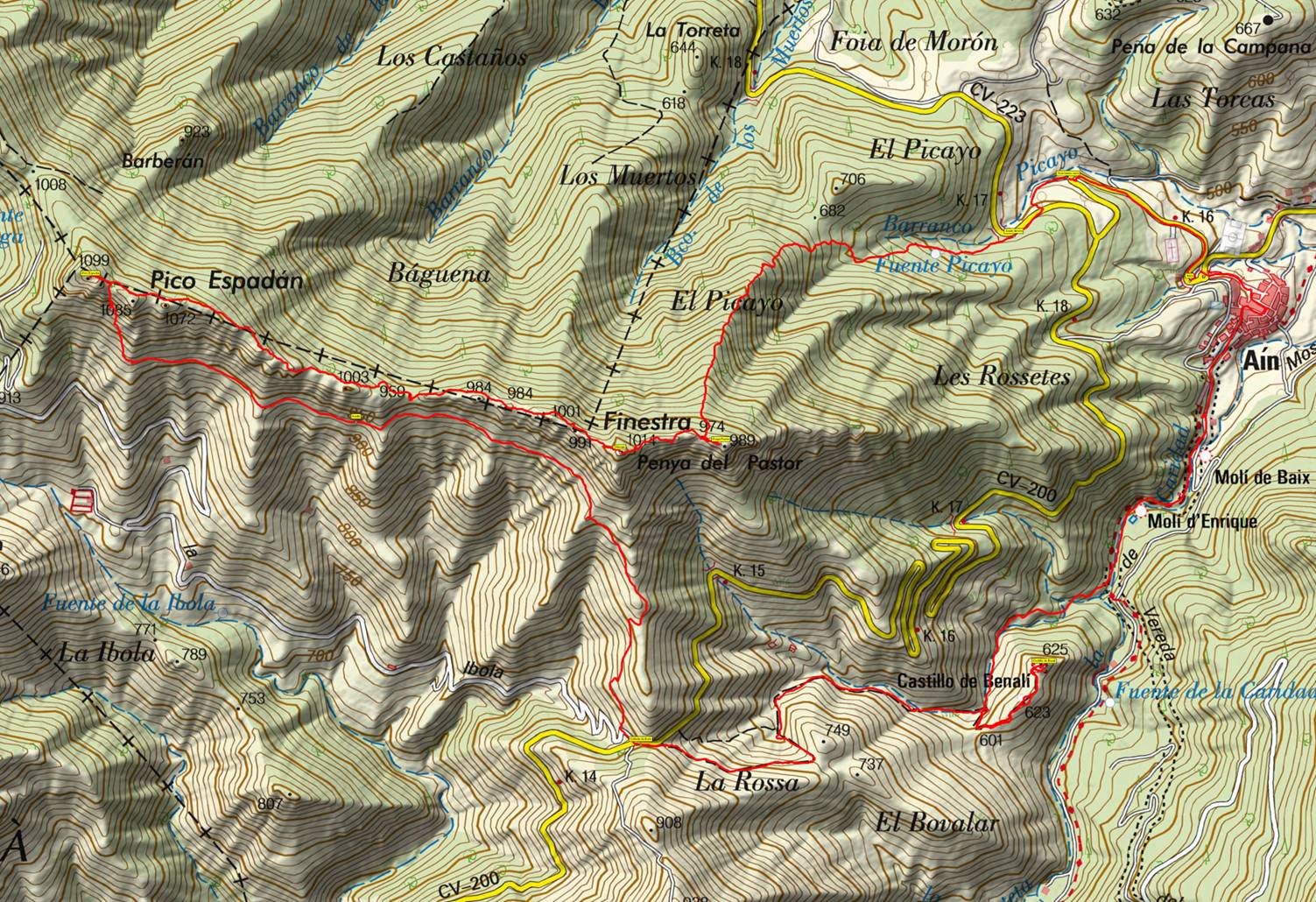 2019 - 04 Aín, Penya Pastor, Gurugú, Pico Espadán, Collado Íbola ...
