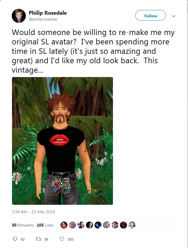 Second Life Newser: Philip Rosedale Wants Help Getting His Avatar Back