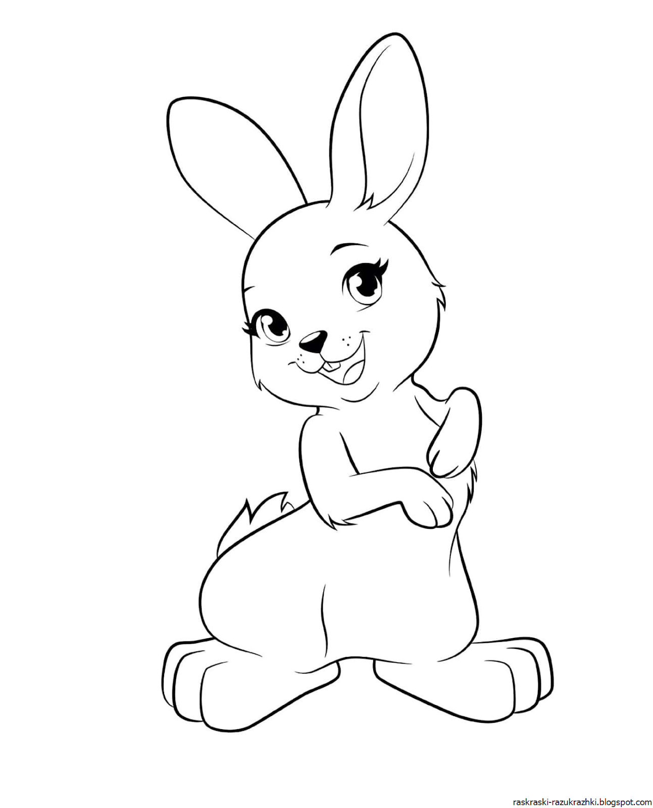Зайчик Раскраска Для Детей